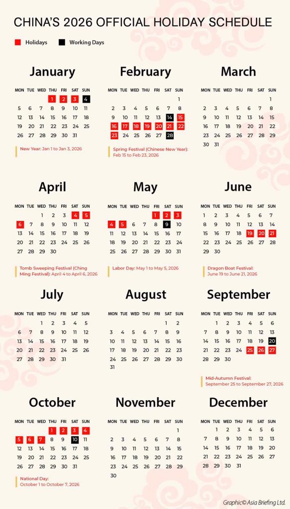 China 2026 Public Holiday Schedule