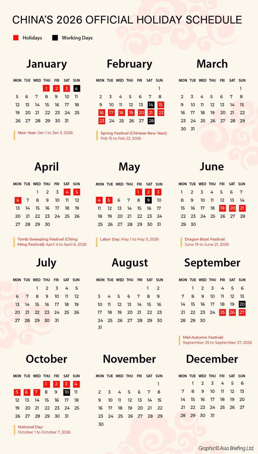 China 2026 Public Holiday Schedule